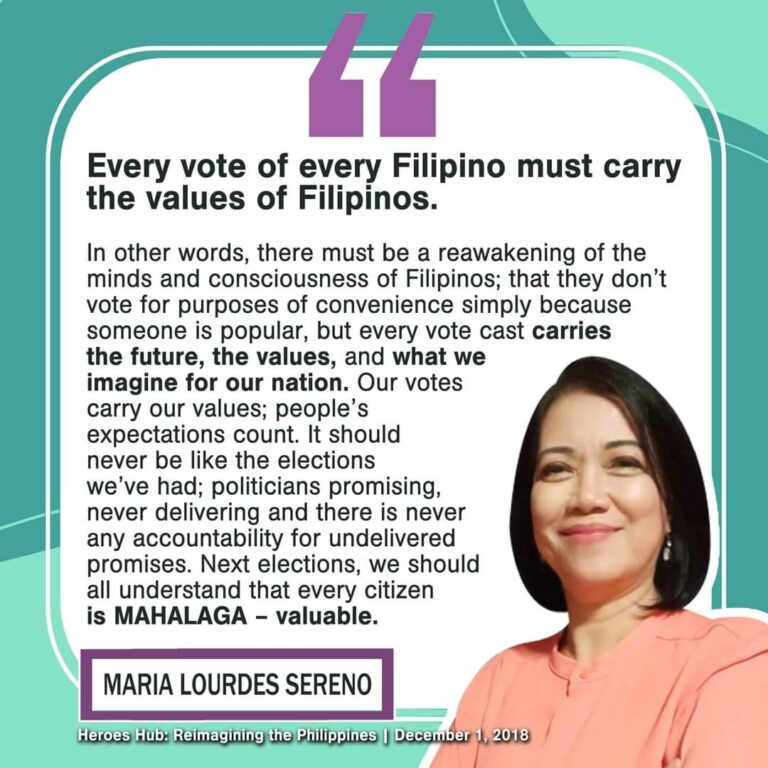 Every vote of every Filipino must carry the values of Filipinos ...