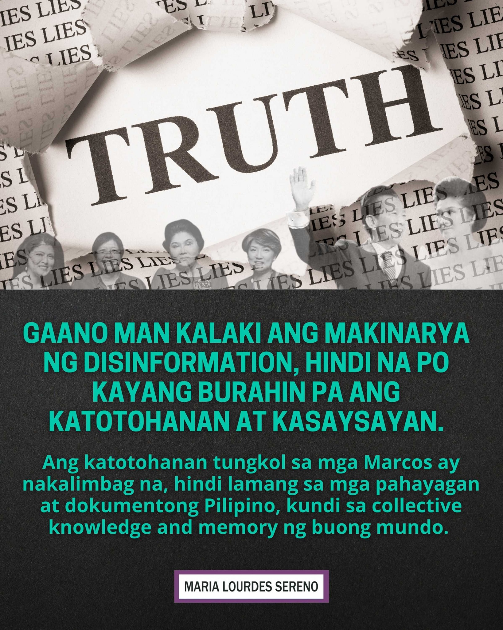 HINDI NA PO KAYANG BURAHIN PA ANG KATOTOHANAN AT KASAYSAYAN | TugmaLahat