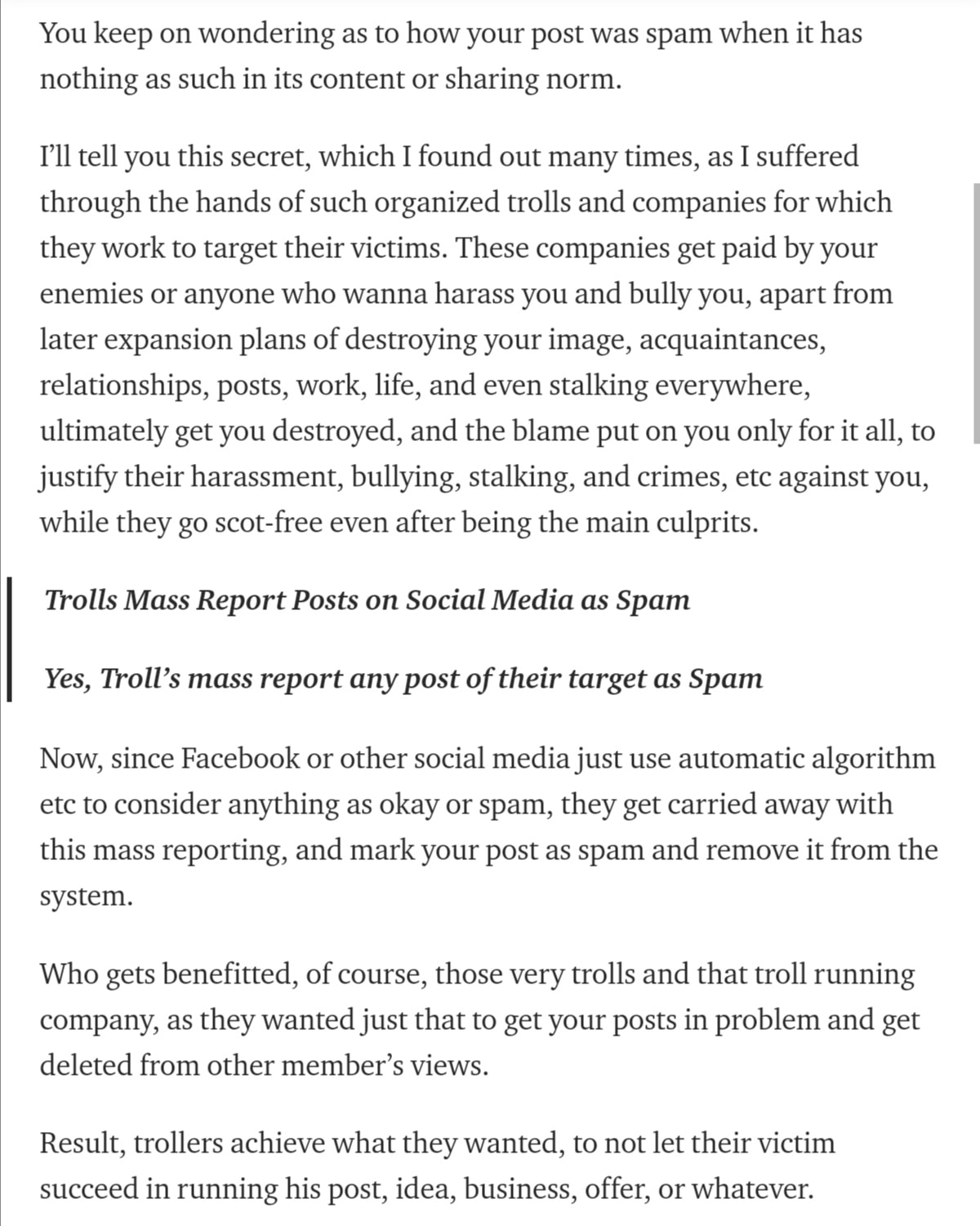 Trolls Mass Report Posts on Social Media as Spam | TugmaLahat